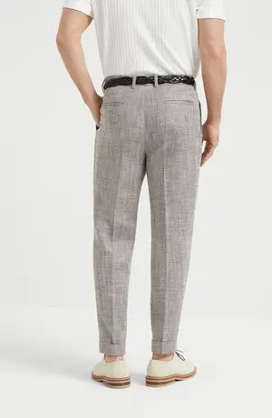 Brunello Cucinelli Chevron Leisure Fit Trousers