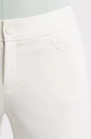Anne Klein Flat Front Straight Leg Pants - White Dove