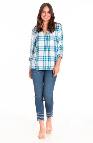 APNY Plaid Tunic With Crisscross Back