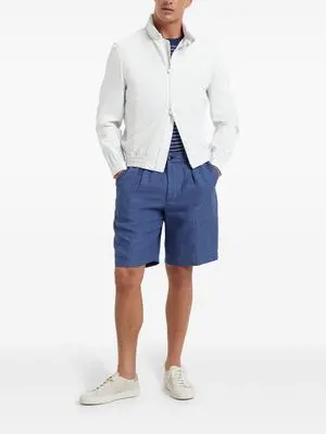 Brunello Cucinelli Linen Bermuda Shorts - Blue