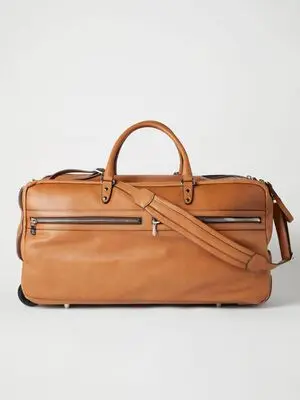 Brunello Cucinelli Leather Trolley Bag - Brown