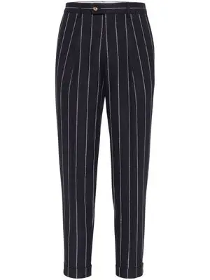 Brunello Cucinelli Striped Trousers - Blue