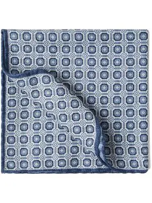 Brunello Cucinelli Pattern-print Pocket Square Blue
