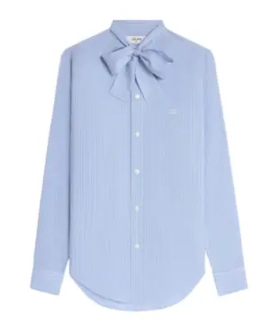 Celine Romy Lavallière Shirt In Striped Silk Blue