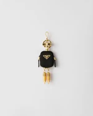 Prada Robot Re-nylon Bag Charm - Black