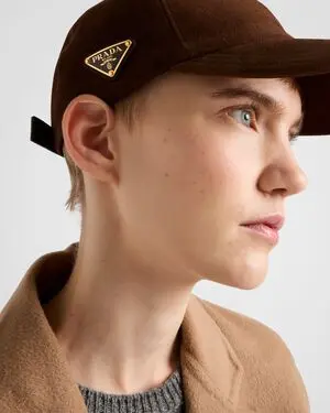 Prada Suede Baseball Cap - Cocoa Brown