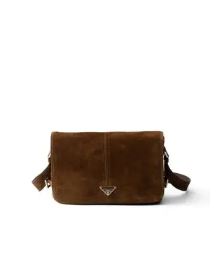 Prada Suede Shoulder Bag - Brown