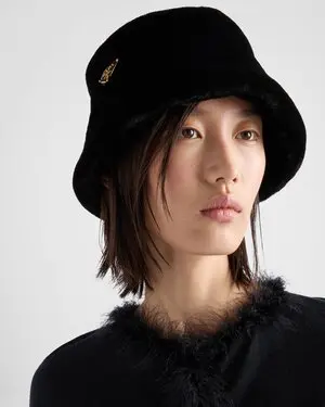 Prada Fabric Bucket Hat - Black