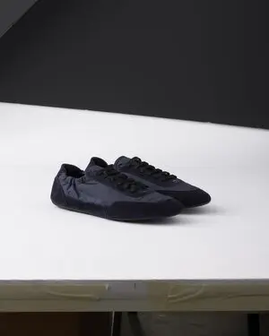 Prada Collapse Re-nylon And Suede Sneakers - Blue