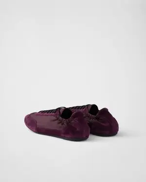 Prada Collapse Re-nylon And Suede Sneakers - Burgundy