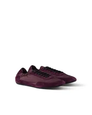 Prada Collapse Re-nylon And Suede Sneakers - Red