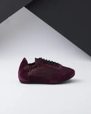 Prada Collapse Re-nylon And Suede Sneakers - Red