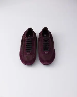 Prada Collapse Re-nylon And Suede Sneakers - Red
