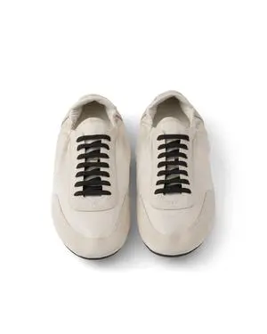 Prada Collapse Re-nylon And Suede Sneakers - Neutral