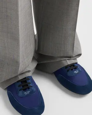 Prada Collapse Re-nylon And Suede Sneakers