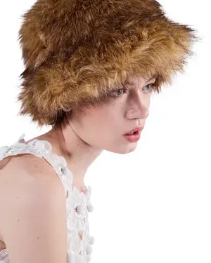 Prada Fur Bucket Hat - Neutral