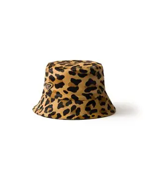 Prada Prada Printed Leather Bucket Hat Neutral
