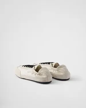 Prada Collapse Re-nylon And Suede Sneakers - Ivory