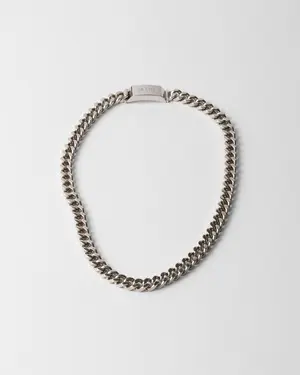 Prada Silver Chain Necklace - Antiqued Silver