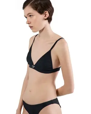 Prada Ribbed Knit Bikini Bottom - Blue