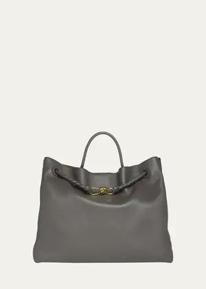 Bottega Veneta Large Andiamo Leather Top-handle Bag - Lapilli Travertine
