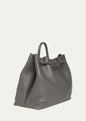 Bottega Veneta Large Andiamo Leather Top-handle Bag - Lapilli Travertine