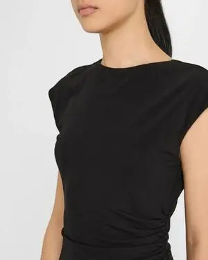 Emporio Armani Ruched Jersey Dress - Black