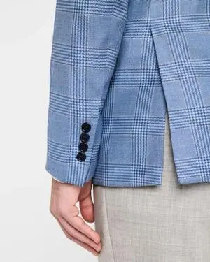 Emporio Armani Houndstooth Plaid Sport Coat - Blue