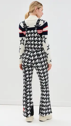 Perfect Moment Jg Bib Ski Pants - Black And White Houndstooth