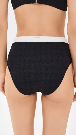 L'AGENCE Vanessa Colorblock High Waisted Bikini Bottoms - Black