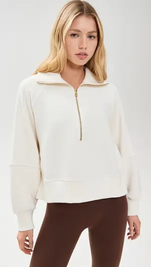 Varley Milano Half Zip Sweat - Ivory