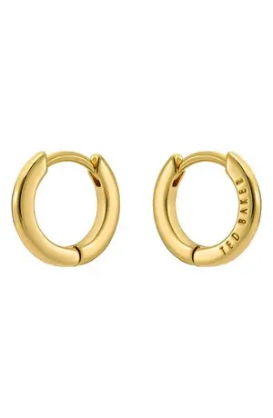 Ted Baker London Ted Baker Crislie Logo Hoop Earrings Gold Tone
