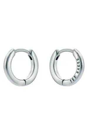 Ted Baker London Crislie Logo Hoop Earrings - Silver Tone