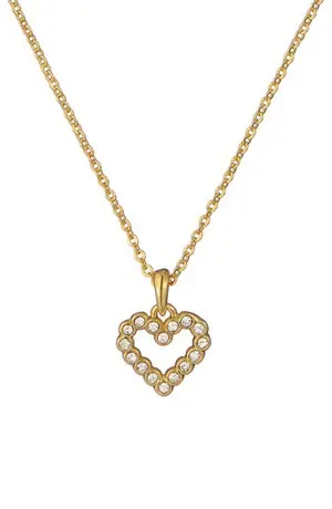Ted Baker London Ted Baker Amore Crystal Heart Pendant Necklace Gold Tone/ Clear Crystal