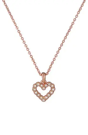 Ted Baker London Ted Baker Amore Crystal Heart Pendant Necklace Rose Gold Tone/ Clear Crystal