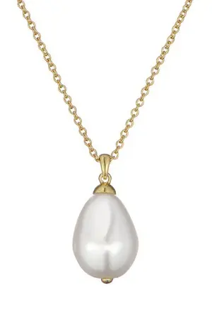 Ted Baker London Parmila Faux Pearl Pendant Necklace - Gold Tone/ Pearl