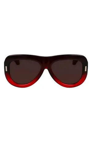 FERRAGAMO Rivets Aviator Sunglasses - Gradient Transparent Dark Red
