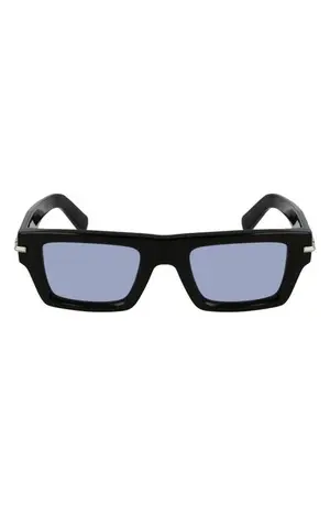 FERRAGAMO FERRAGAMO Prisma Rectangular Sunglasses Black/ Azure