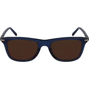 FERRAGAMO 54mm Modified Rectangular Sunglasses - Transparent Blue