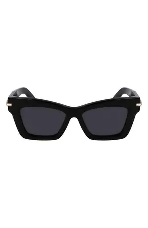 FERRAGAMO FERRAGAMO Prisma Modified Rectangular Sunglasses Black