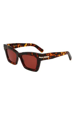 FERRAGAMO FERRAGAMO Prisma Modified Rectangular Sunglasses Dark Tortoise