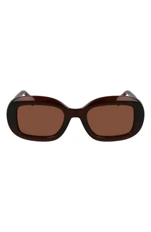 FERRAGAMO FERRAGAMO Gancini Oval Sunglasses Transparent Brown