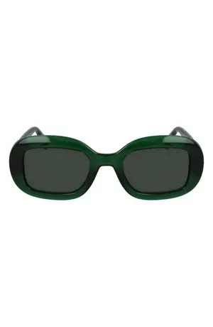 FERRAGAMO FERRAGAMO Gancini Oval Sunglasses Transparent Green