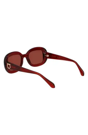 FERRAGAMO Gancini Oval Sunglasses - Transparent Rust