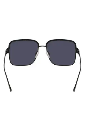 FERRAGAMO Gancini 57mm Rectangular Sunglasses - Matte Black