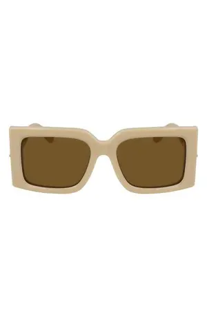 FERRAGAMO Prisma 55mm Rectangular Sunglasses - Opaline Beige