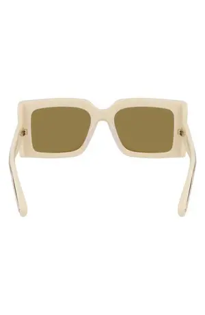 FERRAGAMO Prisma 55mm Rectangular Sunglasses - Opaline Beige