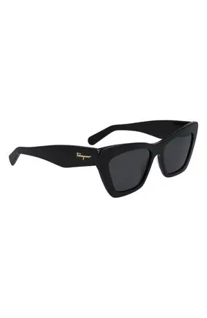 FERRAGAMO 55mm Butterfly Sunglasses - Black