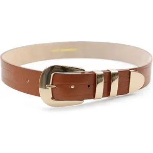 PETIT MOMENTS Cher Belt - Tan Croc/ Gold