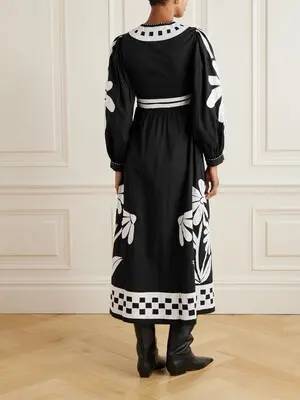 Farm Rio Nature Appliquéd Maxi Dress